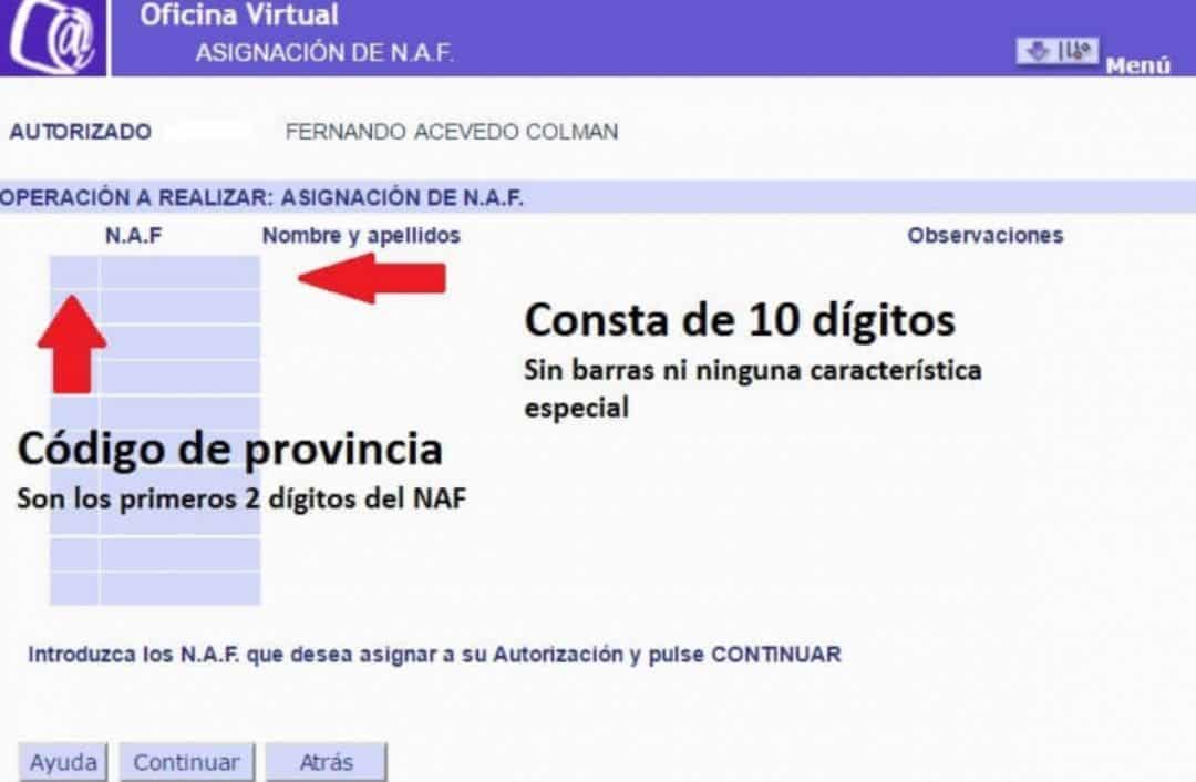¿Cómo asignar un CCC o NAF a un autorizado?
